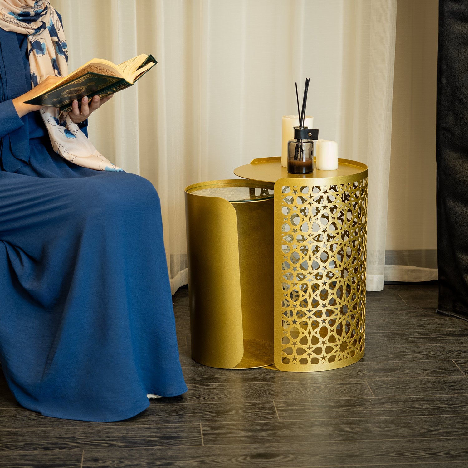 Zultanit Metal Islamic Side Table Set of 2 - WAMZ017 – Wall Art Istanbul