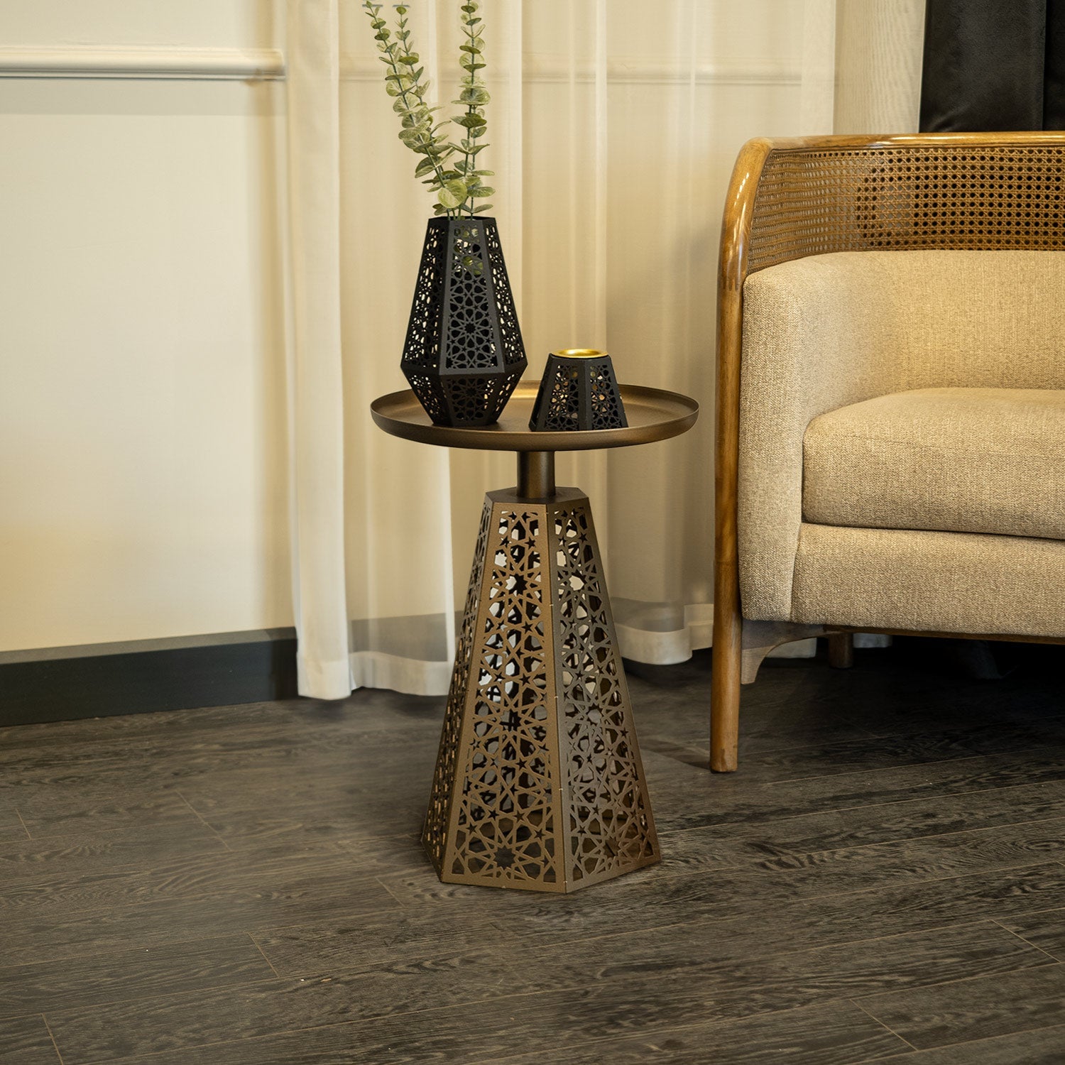 Berlian M Metal Islamic Side Table - WAMZ004 – Wall Art Istanbul